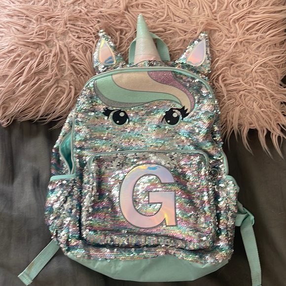 Justice | Accessories | Justice Unicorn Backpack Green Sequins | Poshmark
